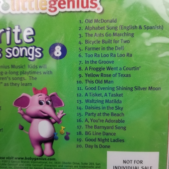 Baby Genius | Other | New Little Genius Favorite Childrens Songs 2 Gre ...